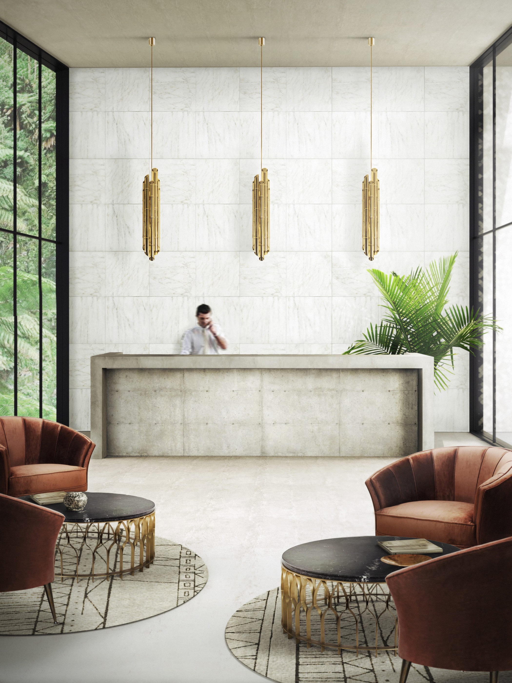 Utterly Elegant Hotel Entryway With Comfortable Armchair - Home's Society